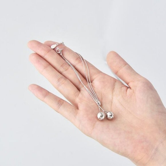 Jewelry | New 925 Sterling Silver Double Bell Chain Bracelet | Poshmark